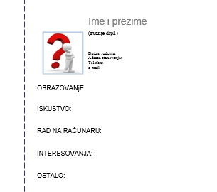 CV OBRAZAC | Zaposlimo Srbiju